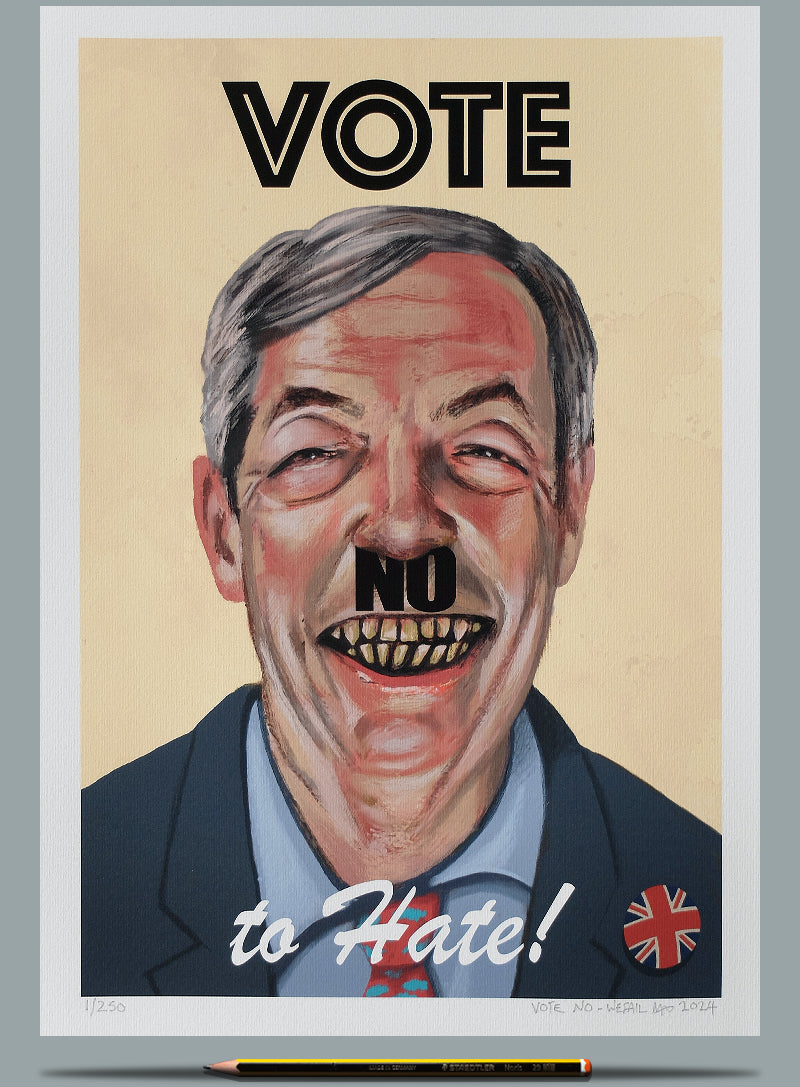 Portrait of Nigel Farage - Ltd Ed A3 Print by Wefail